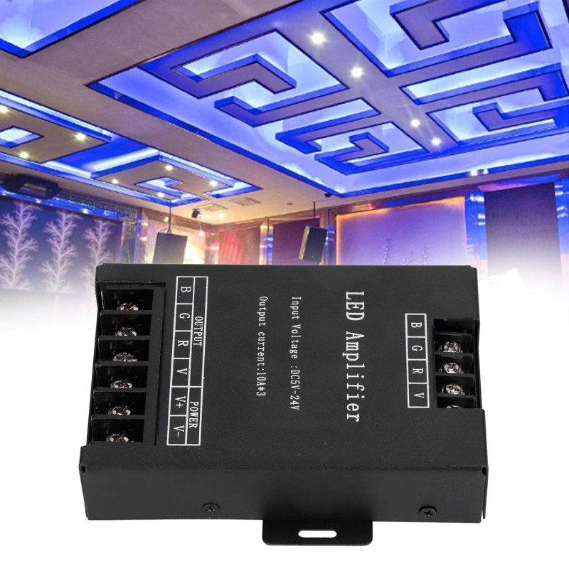Amplificator de Semnal LED RGB, Controler Switch din Aluminiu, DC 5-24V