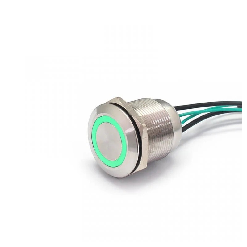 Cumpara Buton Push Metalic, 12V DC, 19mm, cu